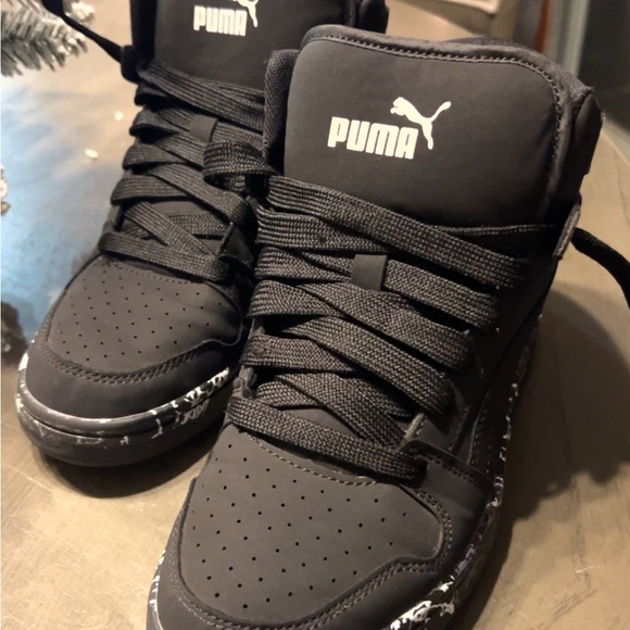 Puma | Shoes | Puma Mens Black Hightop Sneakers | Poshmark